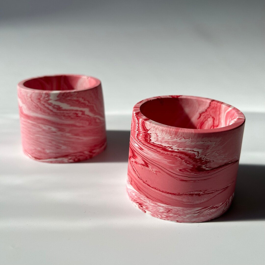 Pink Marble Pot Holder | Jesmonite Pot Holder | Match Holder & Strike ...