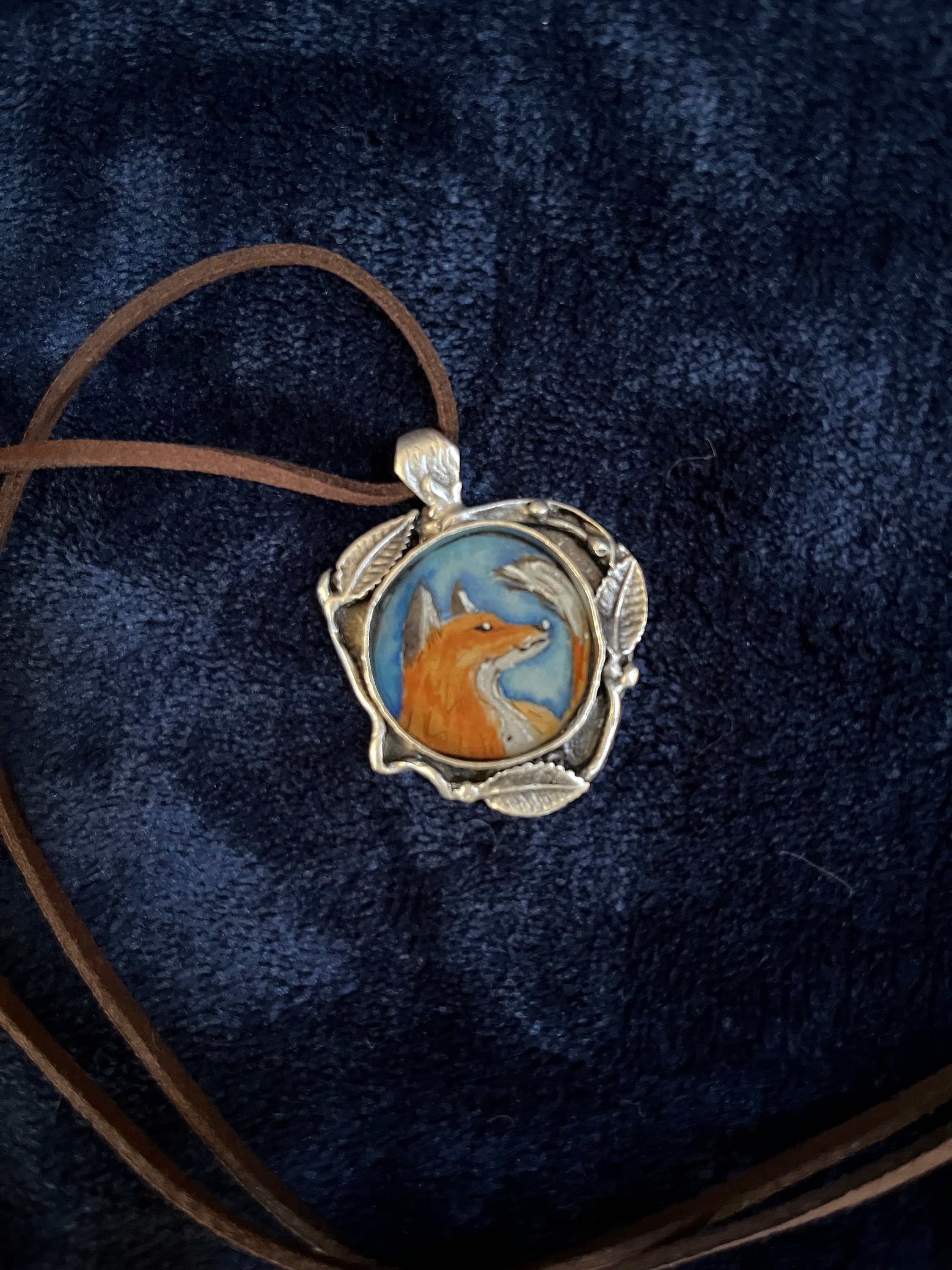 January Fox- Hand Painted, Watercolor Necklace and Poem - Etsy