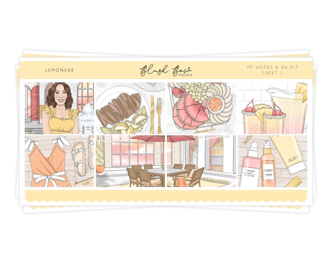 PP WEEKS & B6 Lemonade Kit Sticker Kit, Stickers for Print Pression PP ...