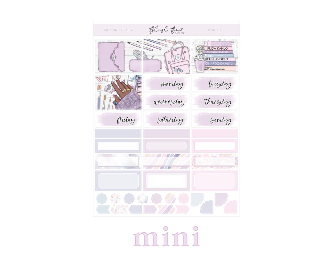 MINI Arts and Crafts Kit Stickers for B6 Planners, Print Pression PP B6 ...