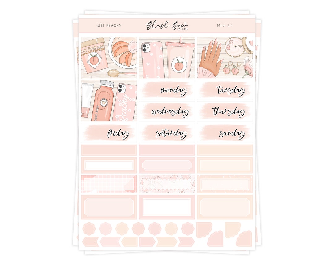 MINI Just Peachy Kit Stickers for B6 Planners, Print Pression PP B6 - Etsy