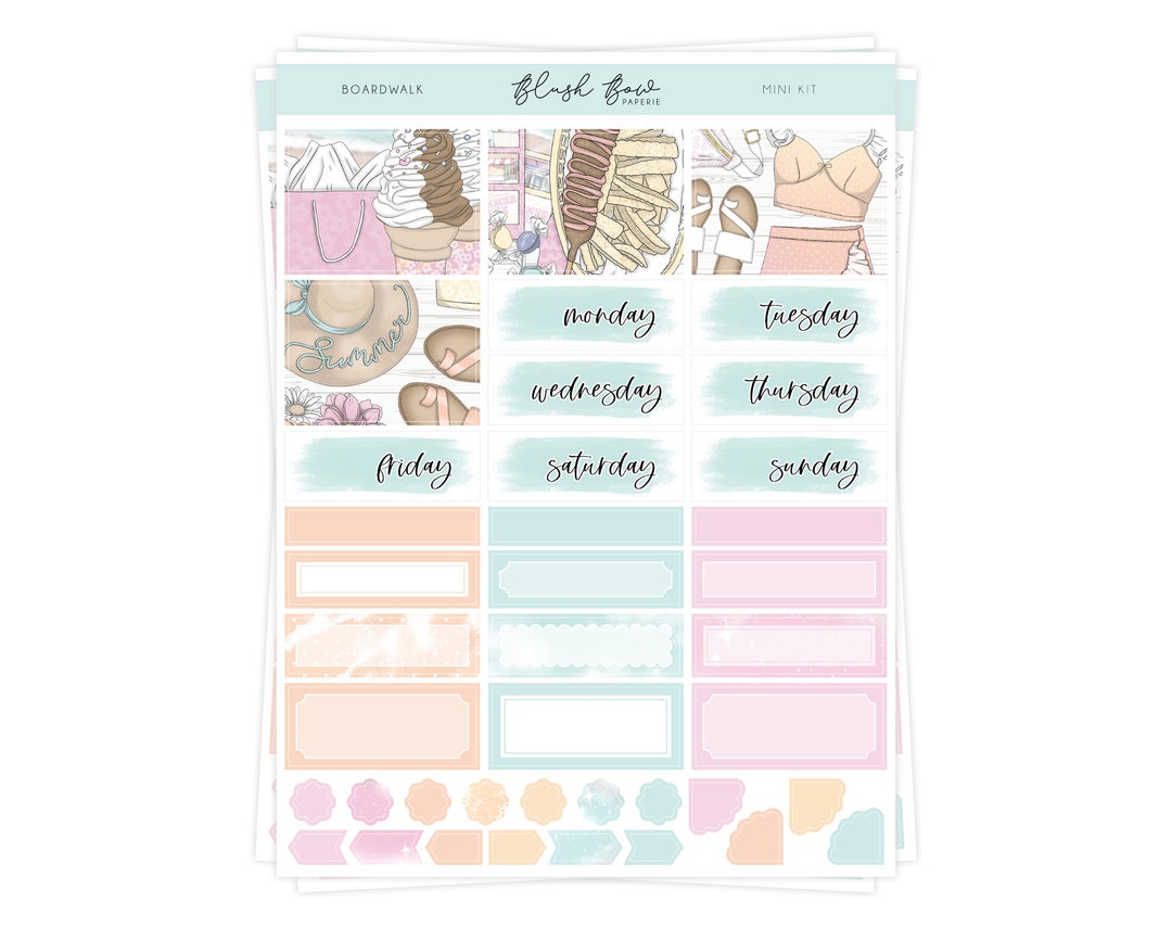 MINI Boardwalk Kit Stickers for B6 Planners, Print Pression PP B6 - Etsy