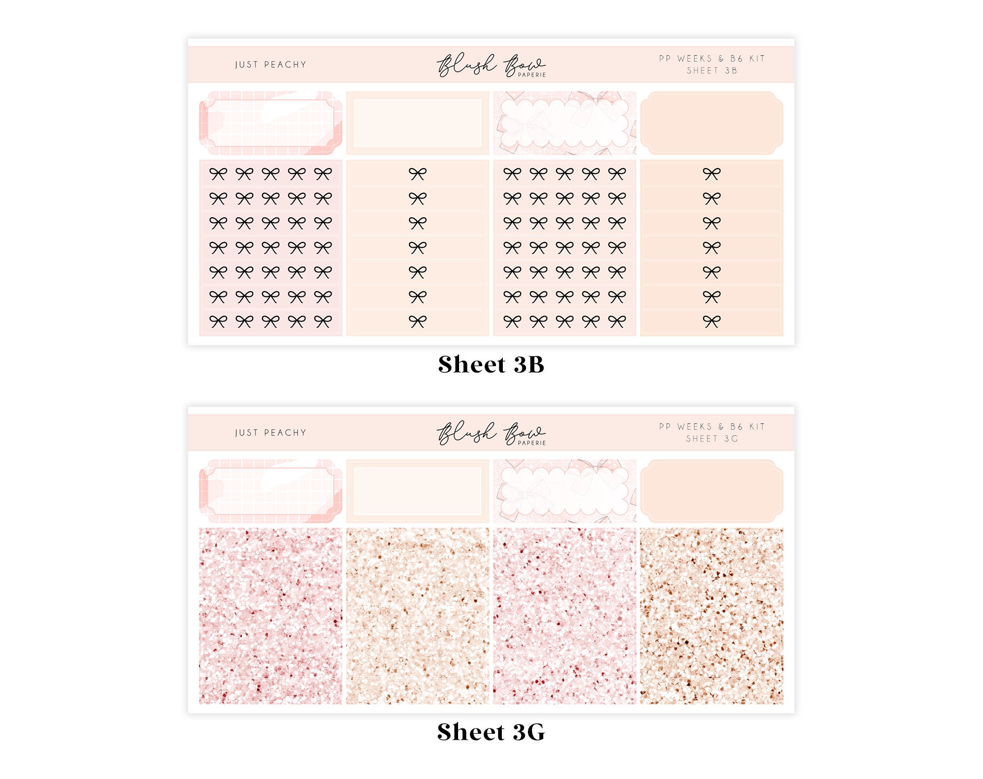 PP WEEKS & B6 Just Peachy Kit Sticker Kit Stickers for - Etsy