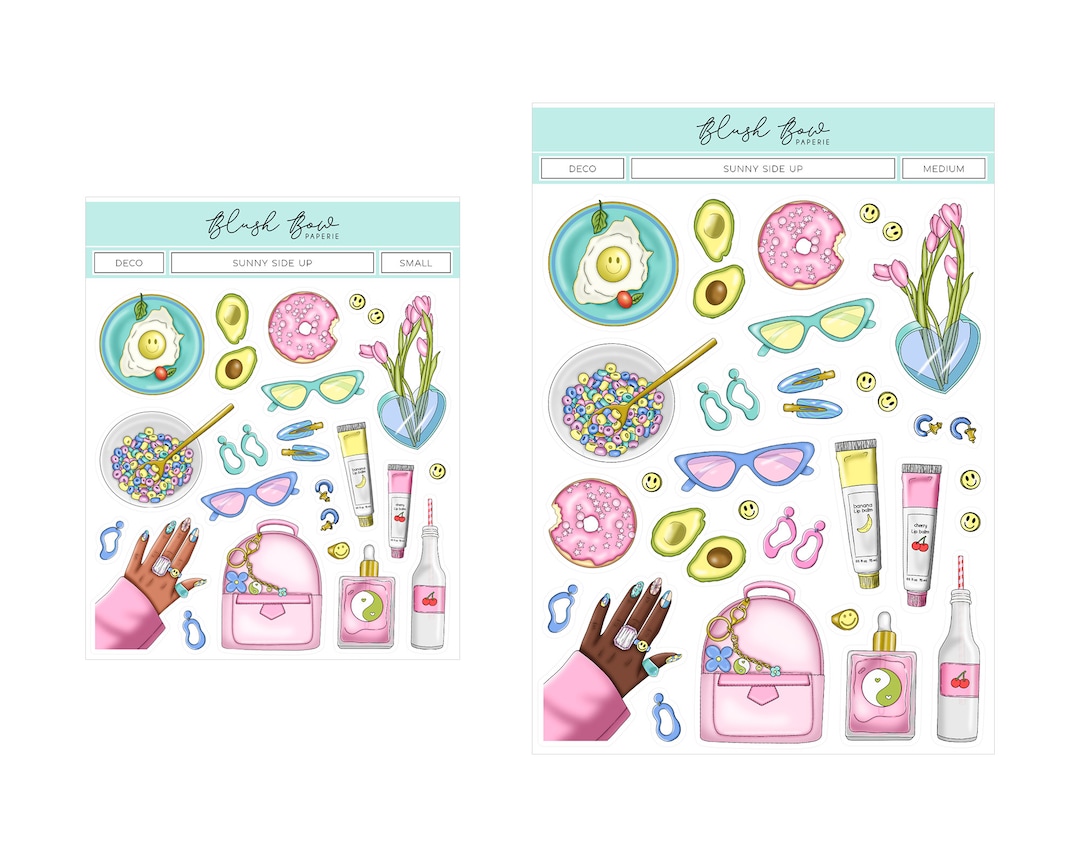 DECO Sunny Side up Decorative Planner Stickers PP Weeks - Etsy