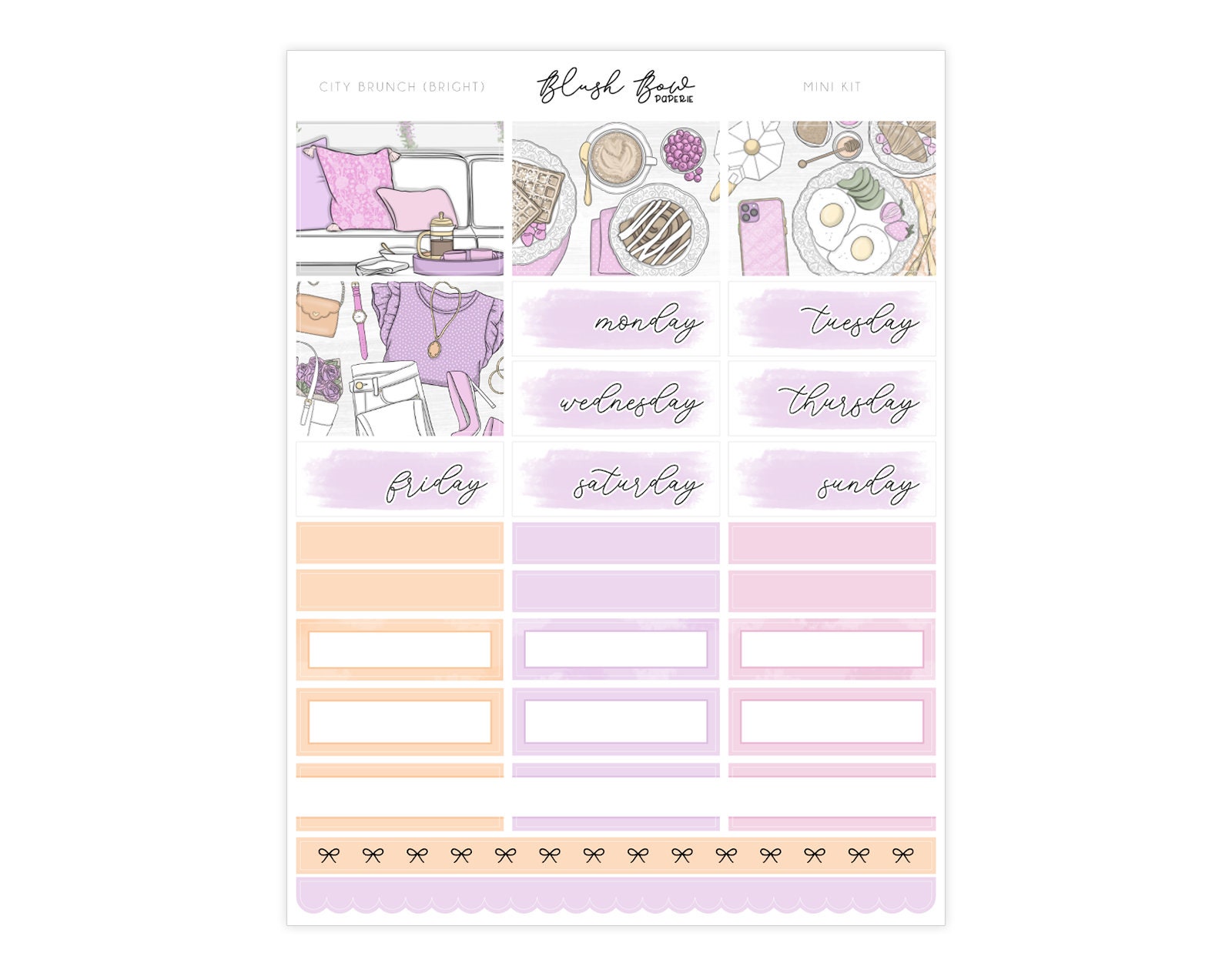 MINI City Brunch bright Kit Stickers for B6 Planners - Etsy