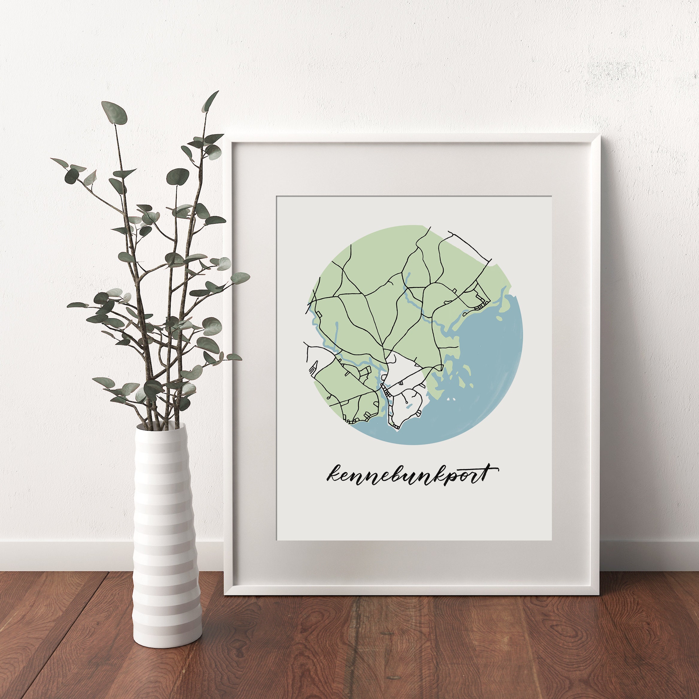 Kennebunkport Maine Map | 8"x10" Illustrated Print - Etsy