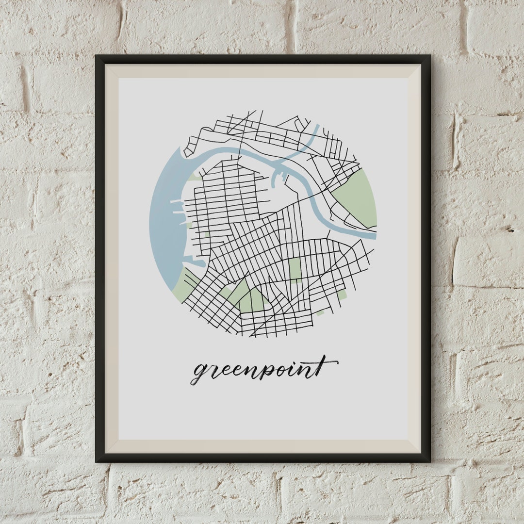 Greenpoint Map | 8"x10" Illustrated Brooklyn, NYC Neighborhood Print - Etsy