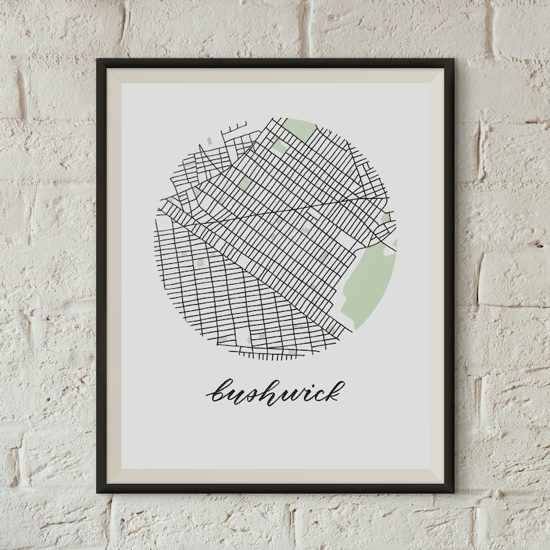 Bushwick Map | 8"x10" Illustrated Brooklyn, NYC Neighborhood Print - Etsy