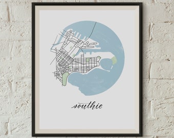 South End Boston Neighborhood Map Thiscitymaps - Etsy