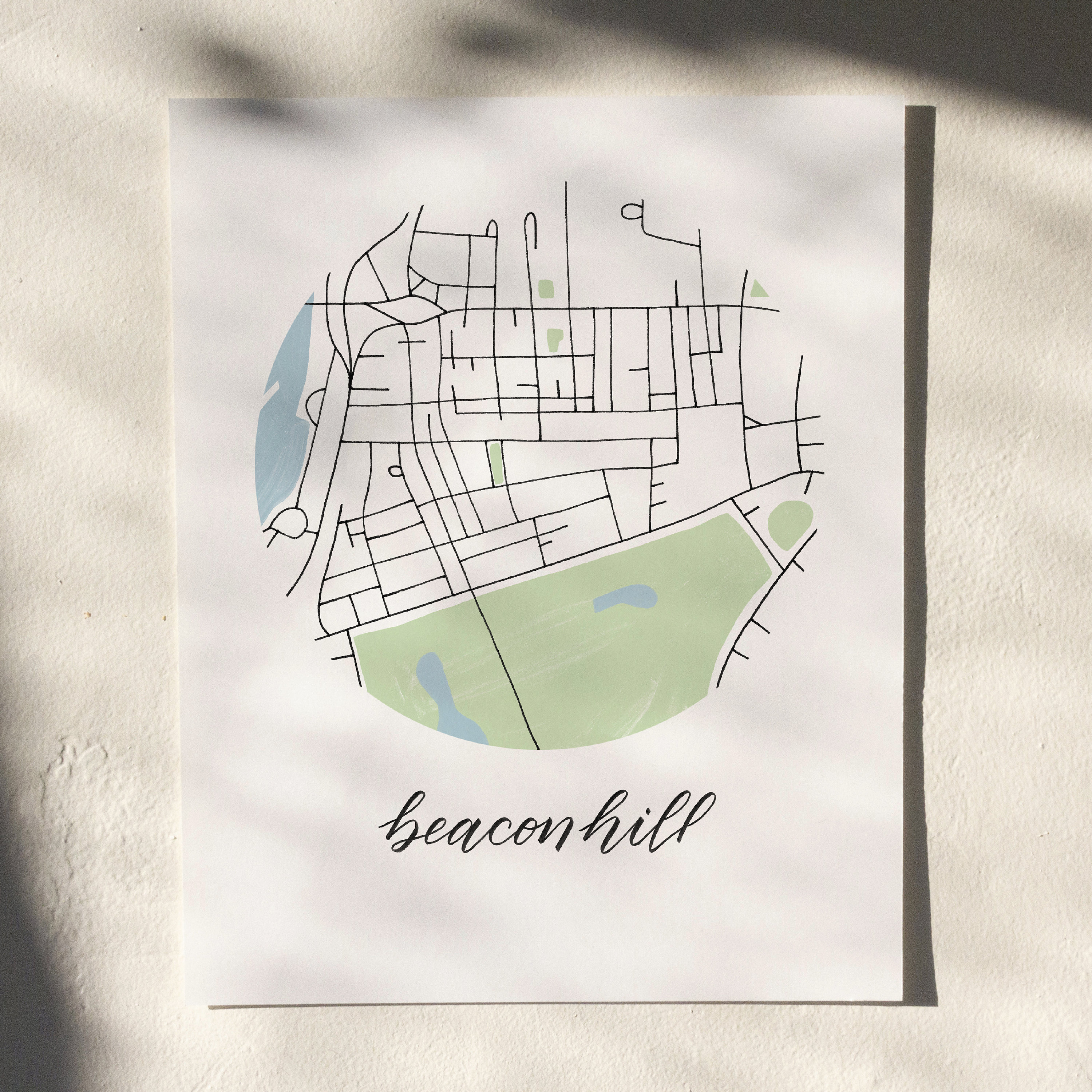 Beacon Hill Map Illustrated 8x10 Boston, MA Neighborhood Print - Etsy