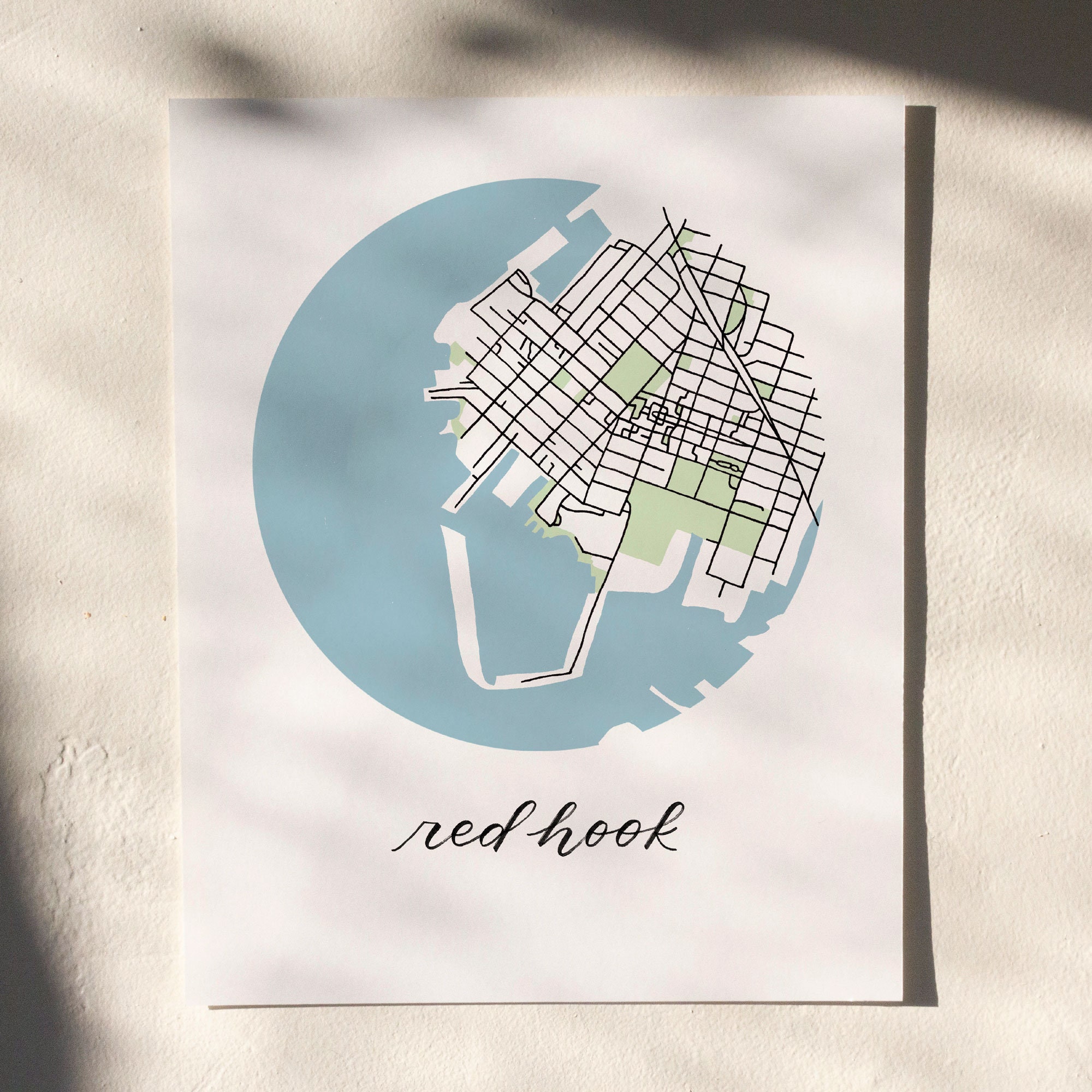 Red Hook Map | Illustrated 8"x10" Brooklyn, NYC Neighborhood Print - Etsy