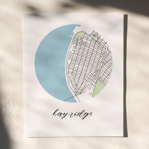Bay Ridge Map | Illustrated 8"x10" Brooklyn, NYC Neighborhood Print - Etsy