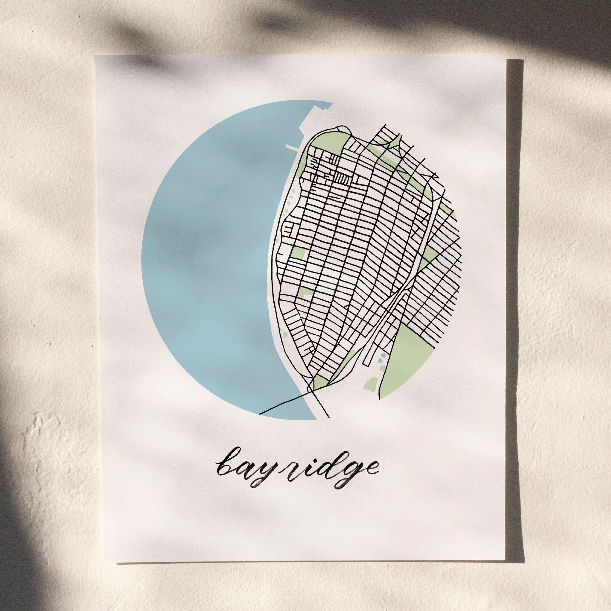Bay Ridge Map | Illustrated 8"x10" Brooklyn, NYC Neighborhood Print - Etsy