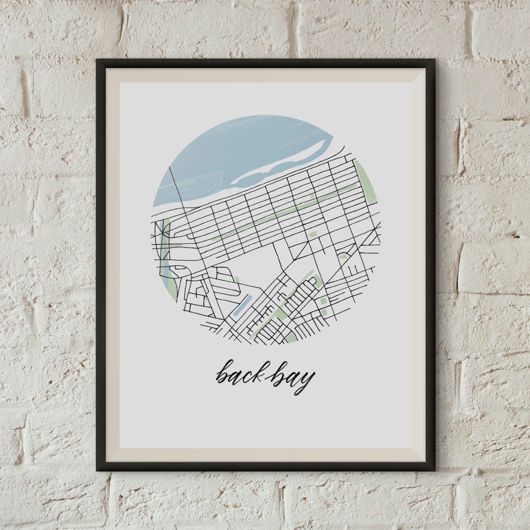 Back Bay Map | 8"x10" Illustrated Boston, MA Neighborhood Print - Etsy