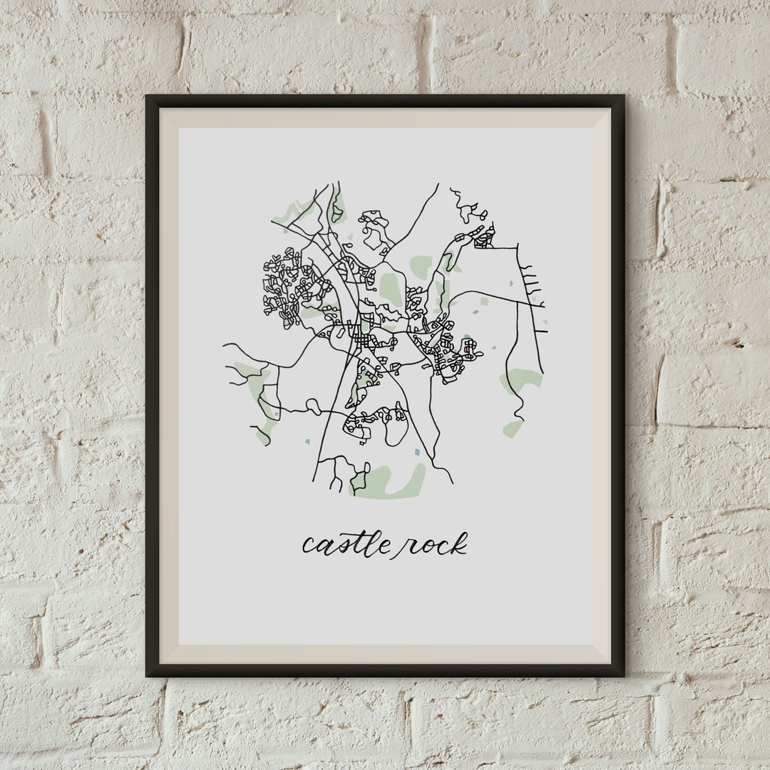 Castle Rock CO Map | 8"x10" Illustrated Colorado City Print - Etsy