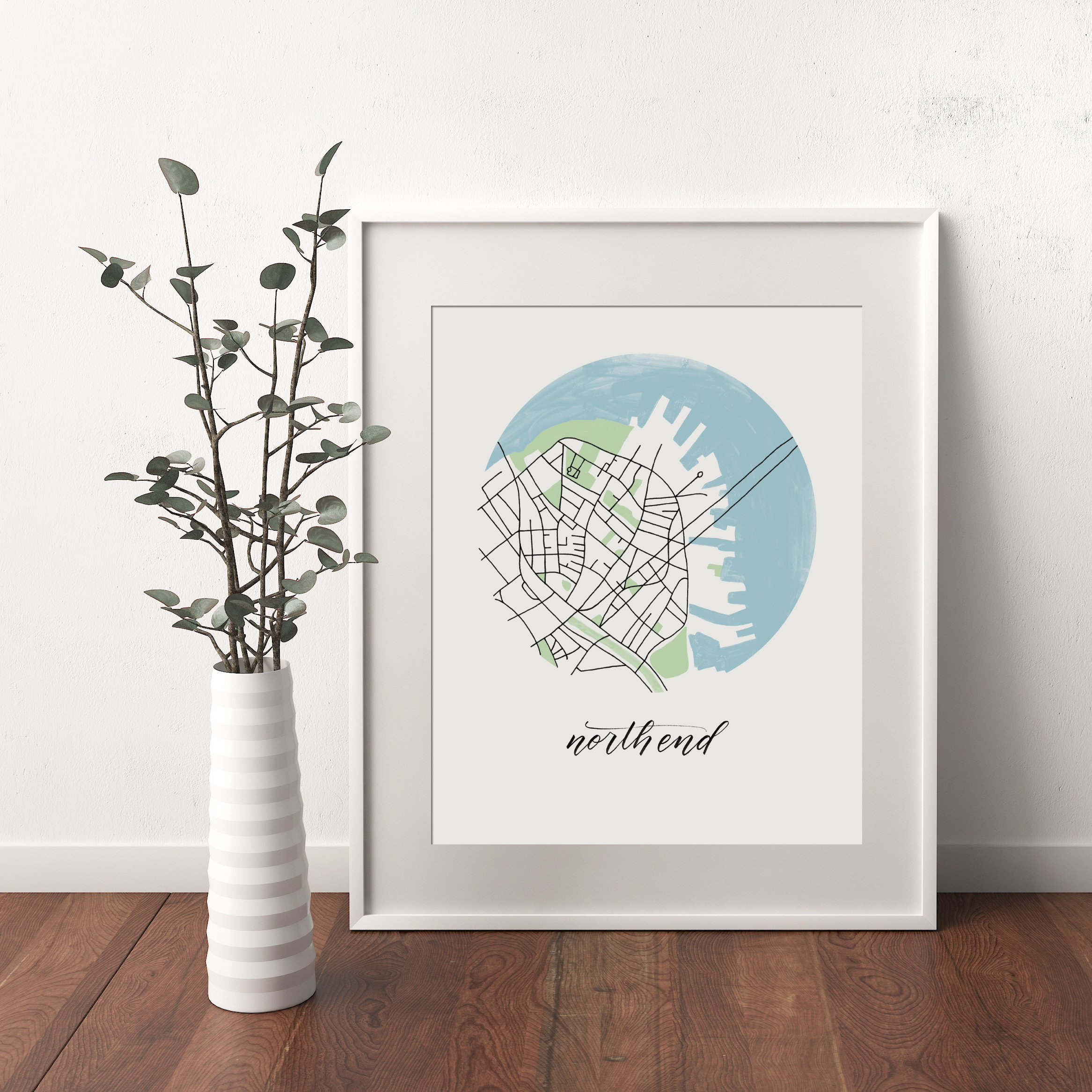 North End Map 8x10 Illustrated Boston, MA Neighborhood Print - Etsy Polska