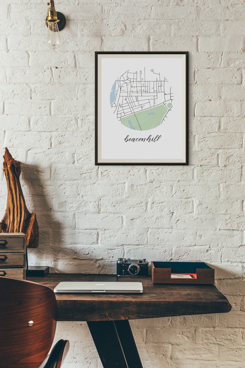 Beacon Hill Map Illustrated 8x10 Boston, MA Neighborhood Print - Etsy