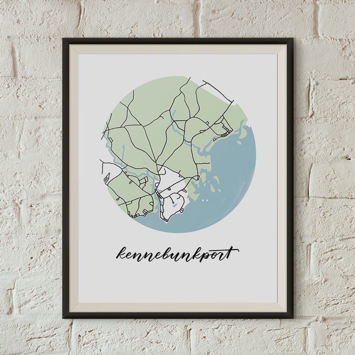 Kennebunkport Maine Map 8x10 Illustrated Print - Etsy