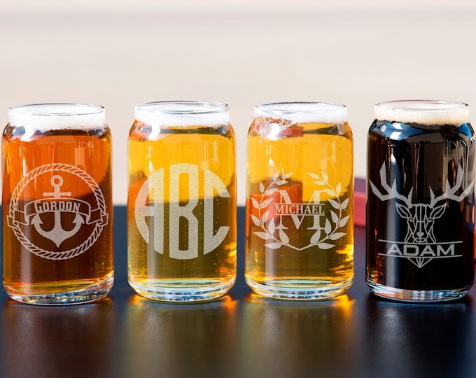 Drink Local Beer Can Glass Craft Beer Glass Custom Beer Glass 16 Oz ...