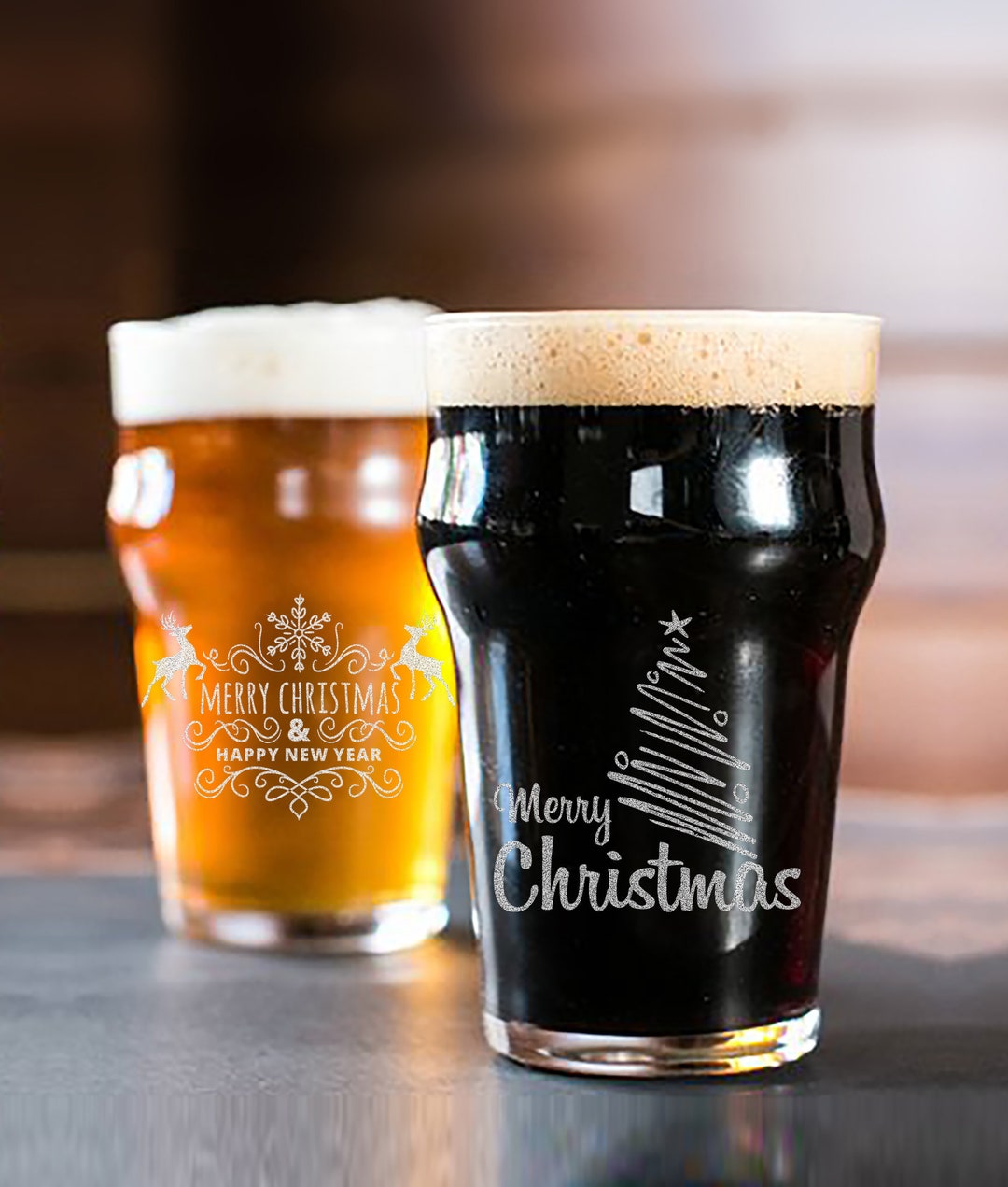 Christmas Beer Glasses - Christmas Gift Beer Glass - Christmas Gift ...