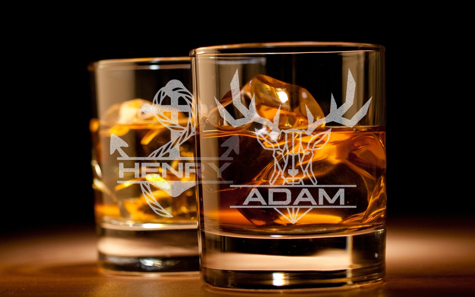 Personal Engraved Glass Rocks Glass Monogrammed Whiskey Etsy