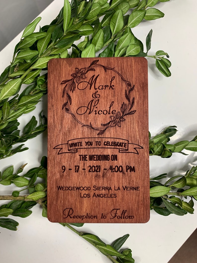 Wood Wedding Invitation Personalized Wedding Invitations | Etsy