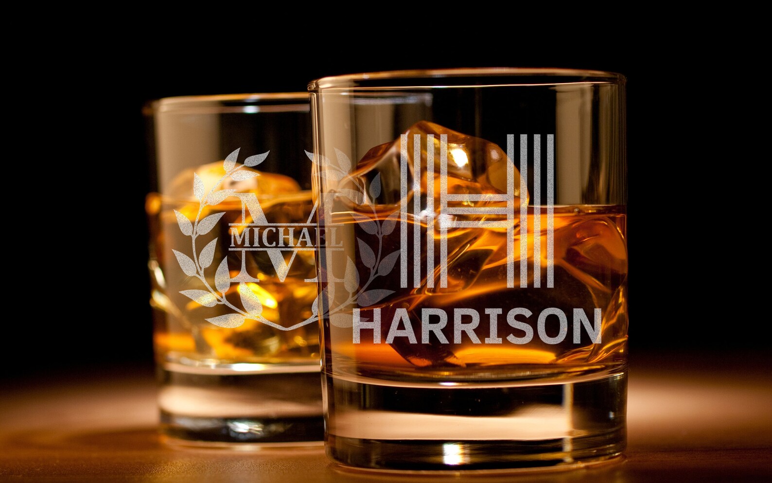 Personal Engraved Glass Rocks Glass Monogrammed Whiskey Etsy