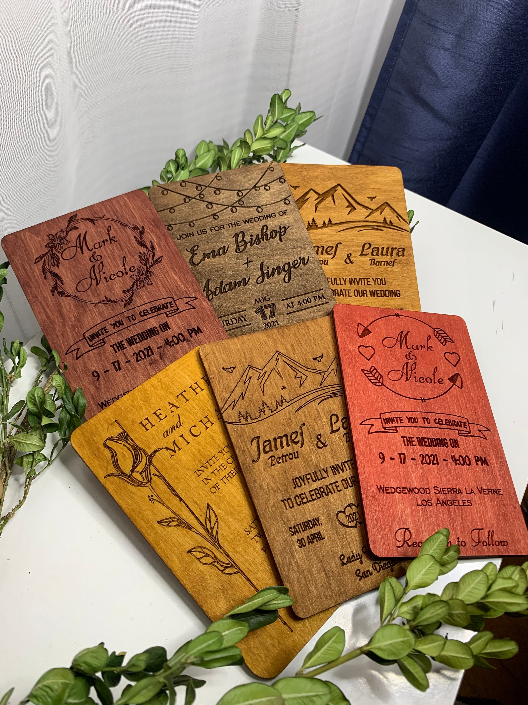 Wood Wedding Invitation Personalized Wedding Invitations | Etsy