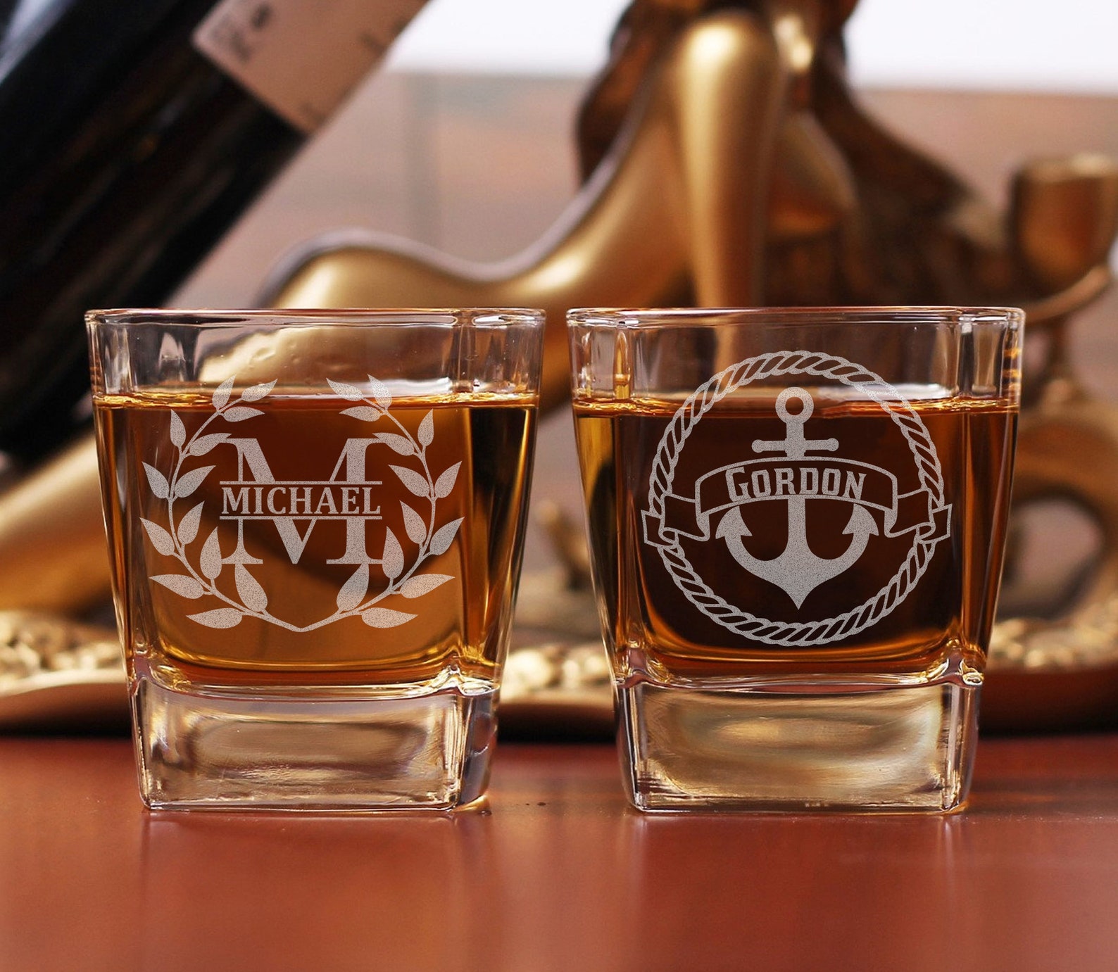 Whiskey Glasses Personalized Monogrammed Whiskey Glasses Etsy