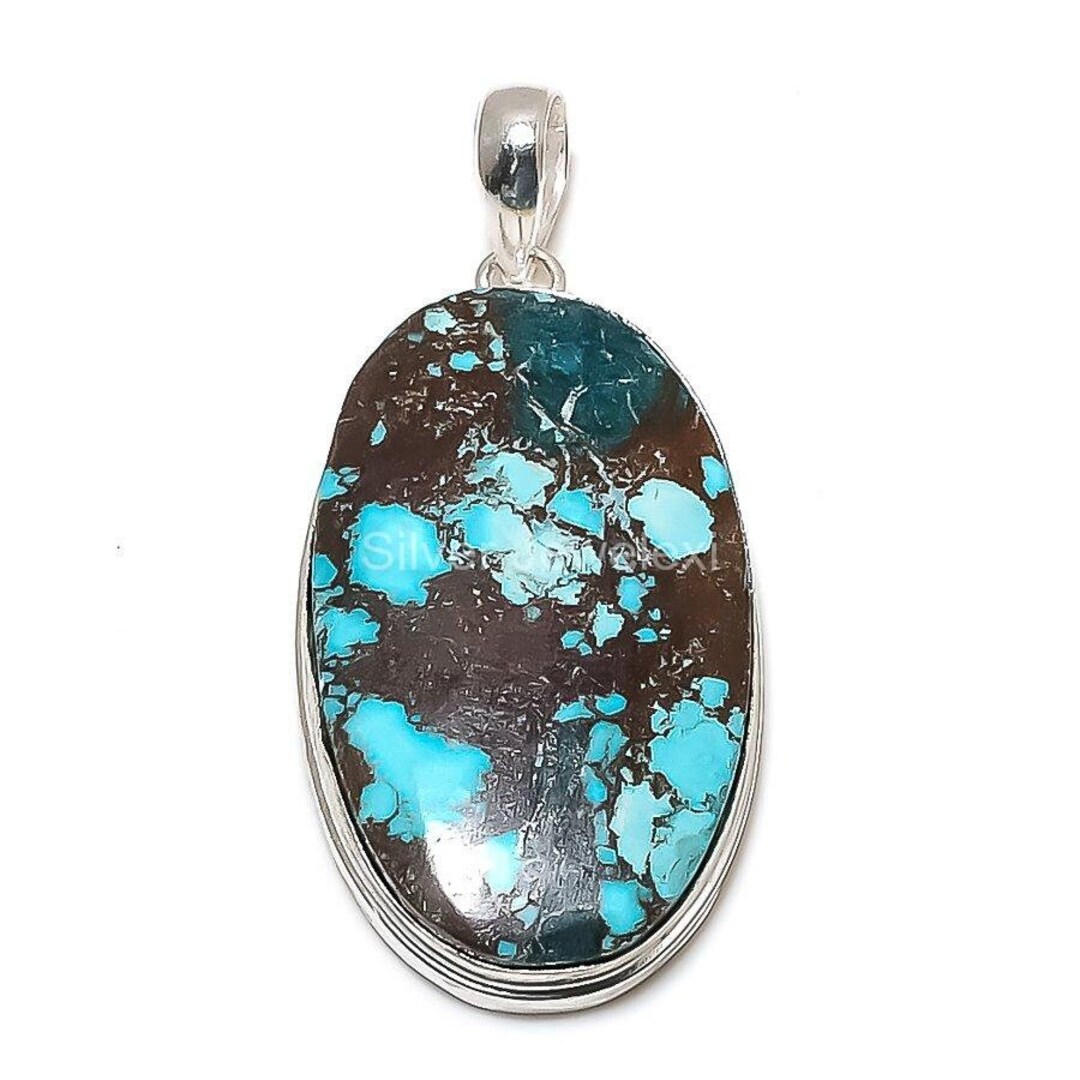 Remarkable Turquoise Pendant, Gemstone Pendant, Blue Pendant, 925 ...