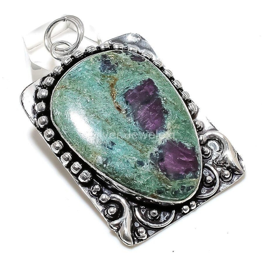 Valuable Ruby in Fuchsite Pendant, Gemstone Pendant, Green Pendant, 925 ...