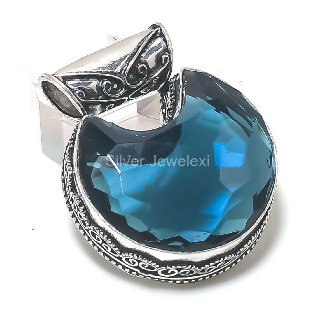 100% Natural Iolite Quartz Pendant, Blue Gemstone Pendant, Pendant, 925 ...