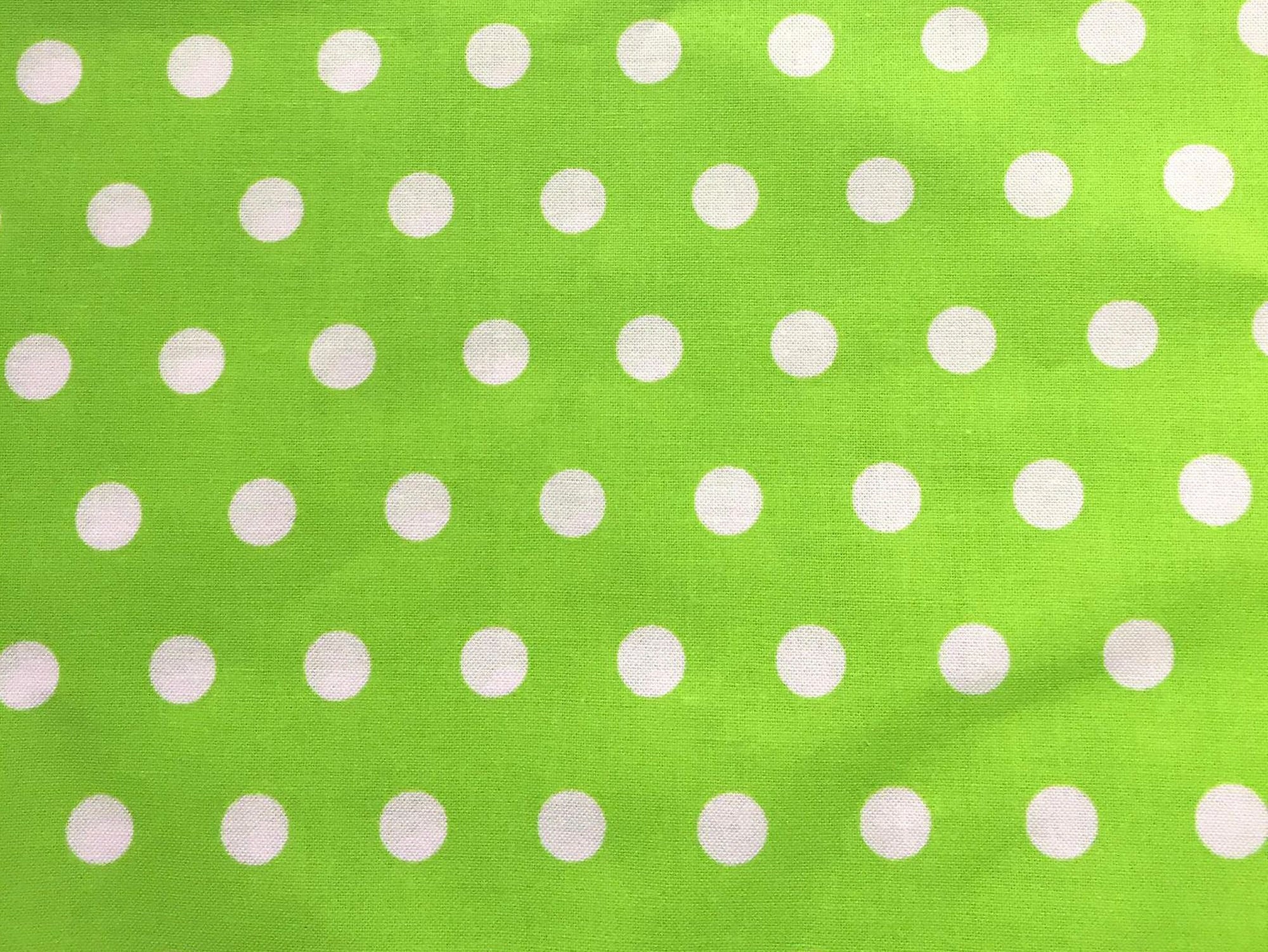 Polka Dot Cotton Fabric Lime Green 100% Cotton Fabric Bright | Etsy