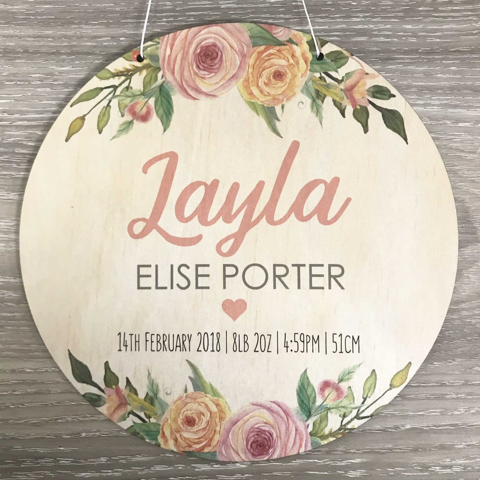New Baby Birth Announcement Wooden Plaque - Etsy