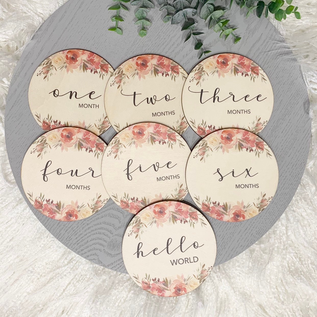 Milestone Cards Wooden Milestone Discs Newborn Milestone Baby | Etsy