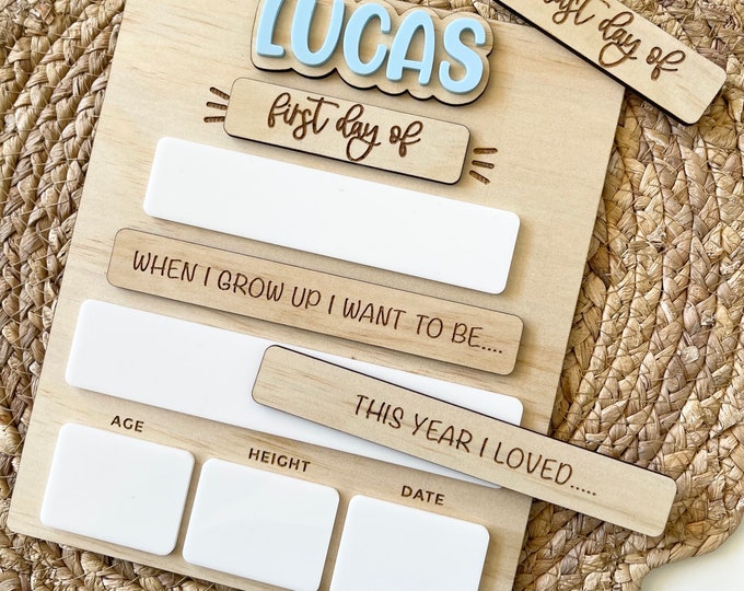 Personalised First Day Board, Customisable First Day Board, Kids First ...