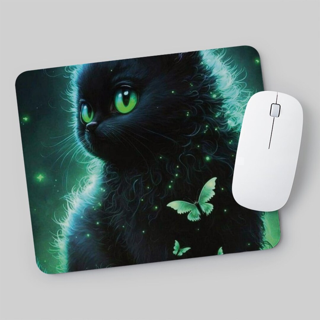 Black Cat Mouse Pad - Etsy
