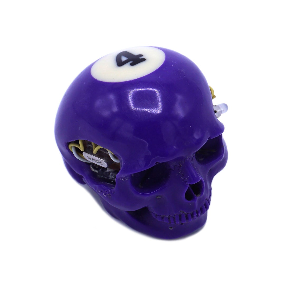 Hand Carved Pool Ball Skull, 8 Ball, Skeleton Head Billiard Ball, Skull ...