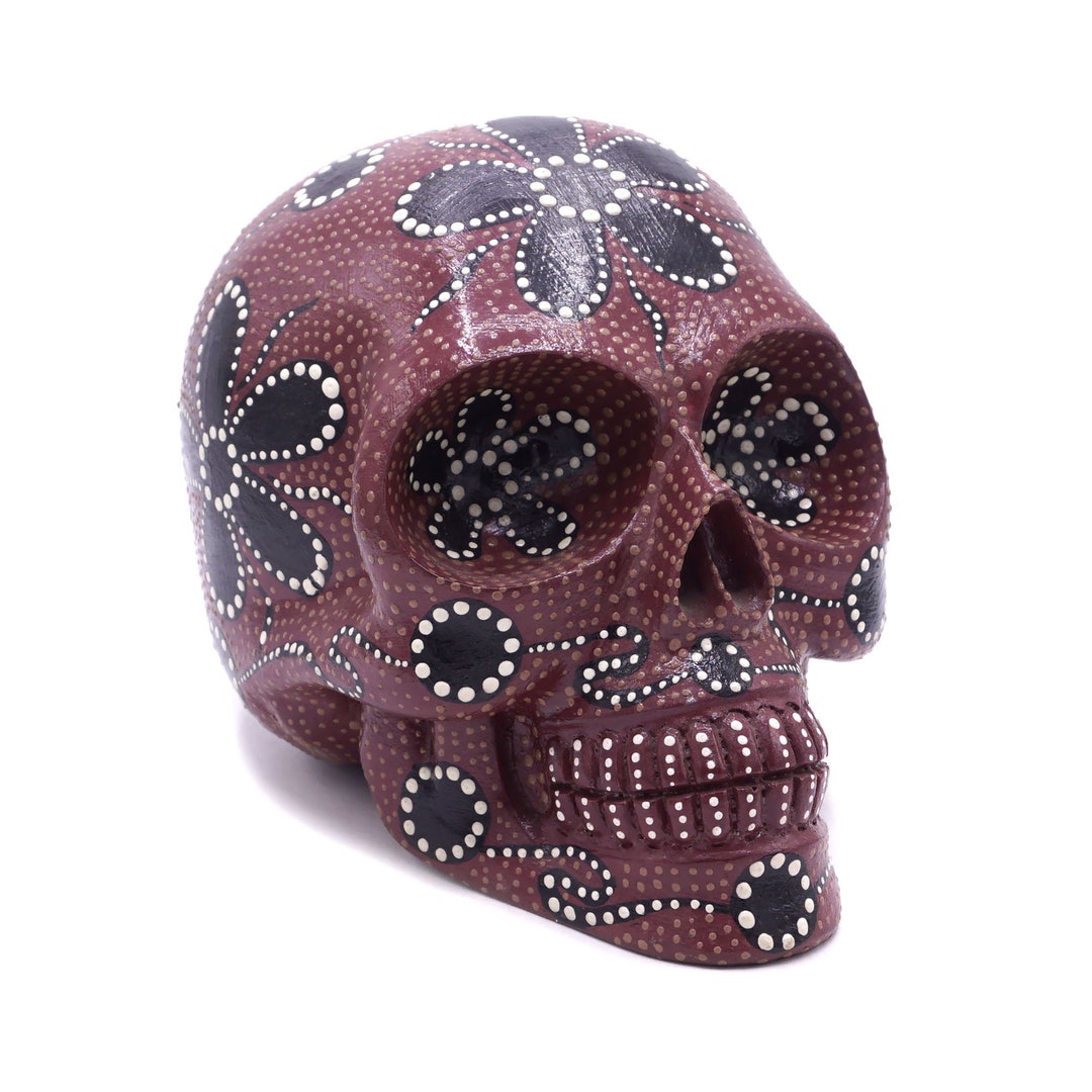 Hand Made Resin Skull, Hand Painted, Skull Art, Skull Homeware, Flower ...