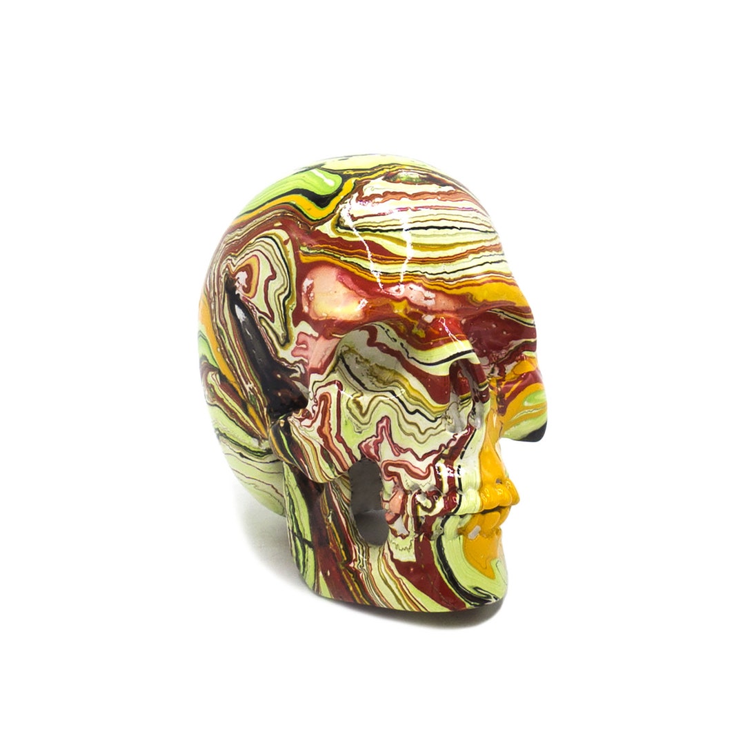 Hand Made Marble Resin Skull Sculpture, Mix Marble Skull, Skull Art ...