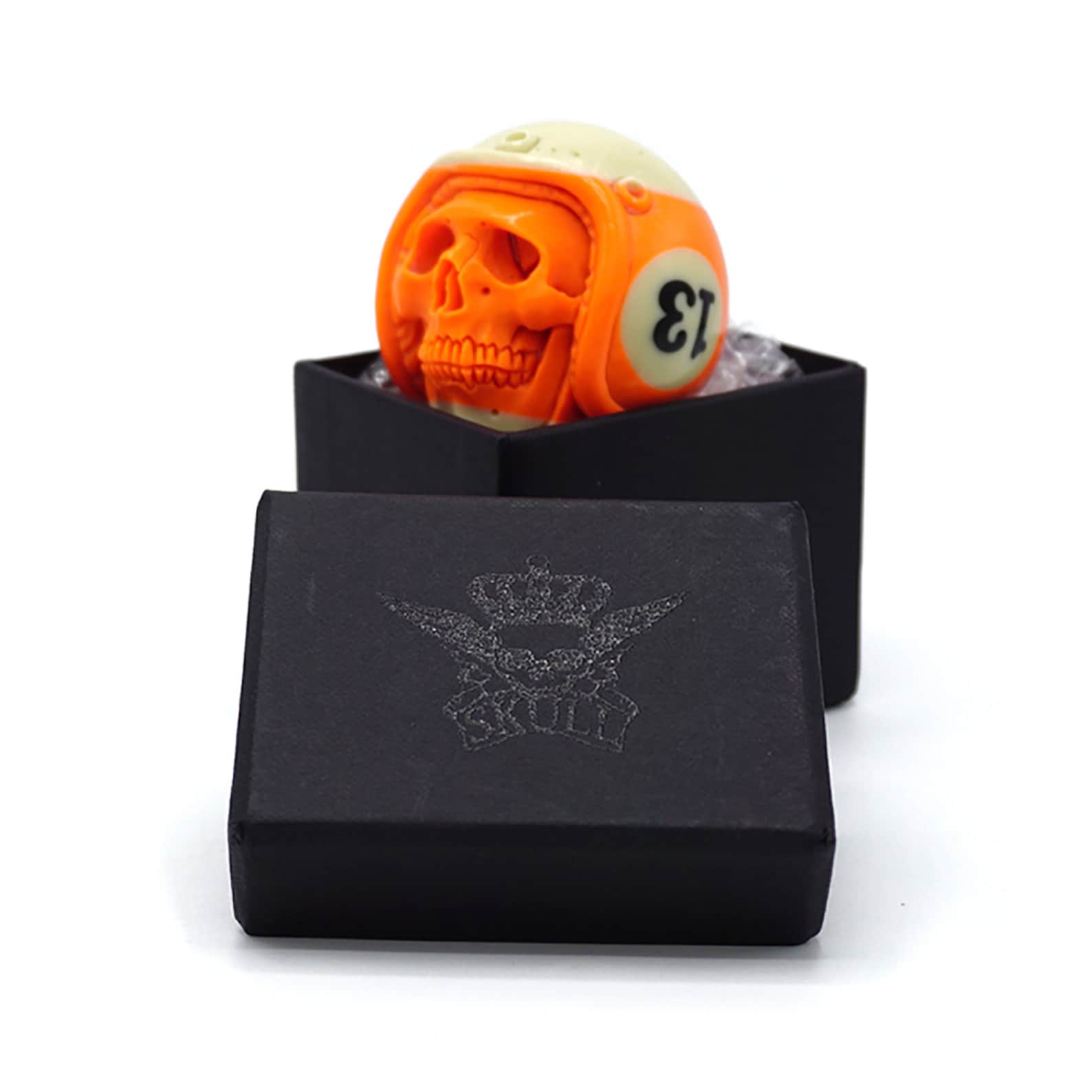 Hand Carved Pool Ball Skull, 8 Ball, Skeleton Head Billiard Ball, Skull ...