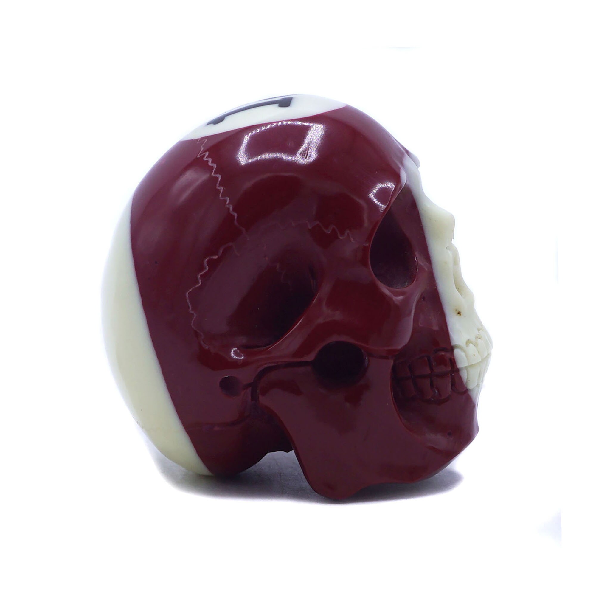 Hand Carved Pool Ball Skull, 8 Ball, Skeleton Head Billiard Ball, Skull ...