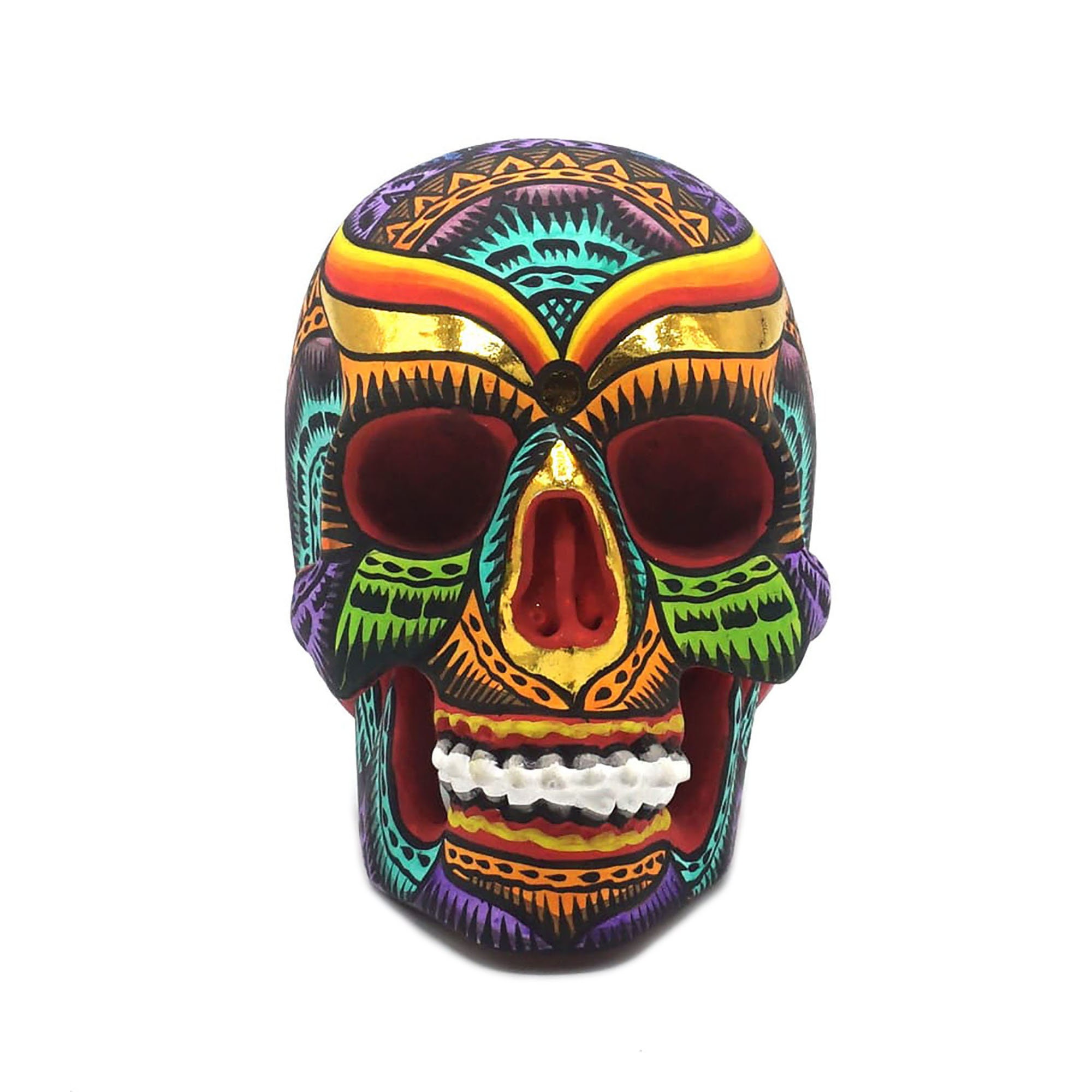 Hand Made Resin Skull, Hand Painted, Tribal Art, Skull Homeware, Color ...
