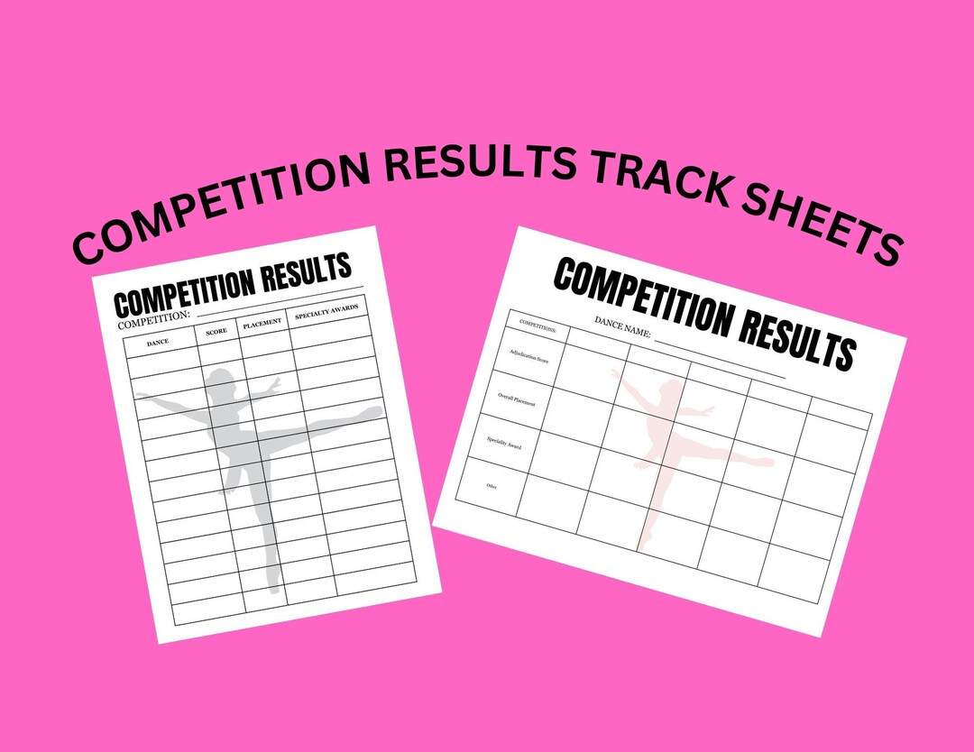 Printable Dance Competition Score Adjudication Award Tracker PDF ...