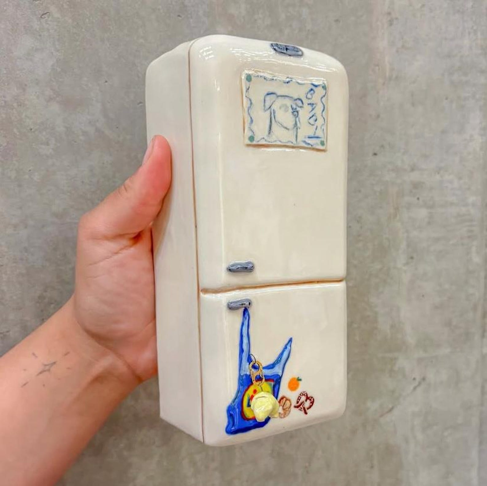 Handmade Ceramic Fridge Jar – Quirky Pottery Storage, Whimsical Kitchen ...