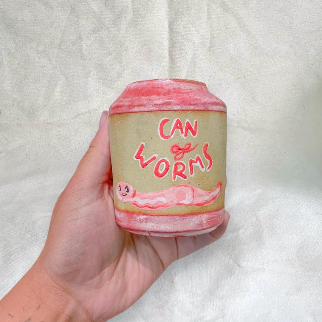 Handmade Ceramic Can of Worms – Novelty Vase, Desk Decor - Etsy