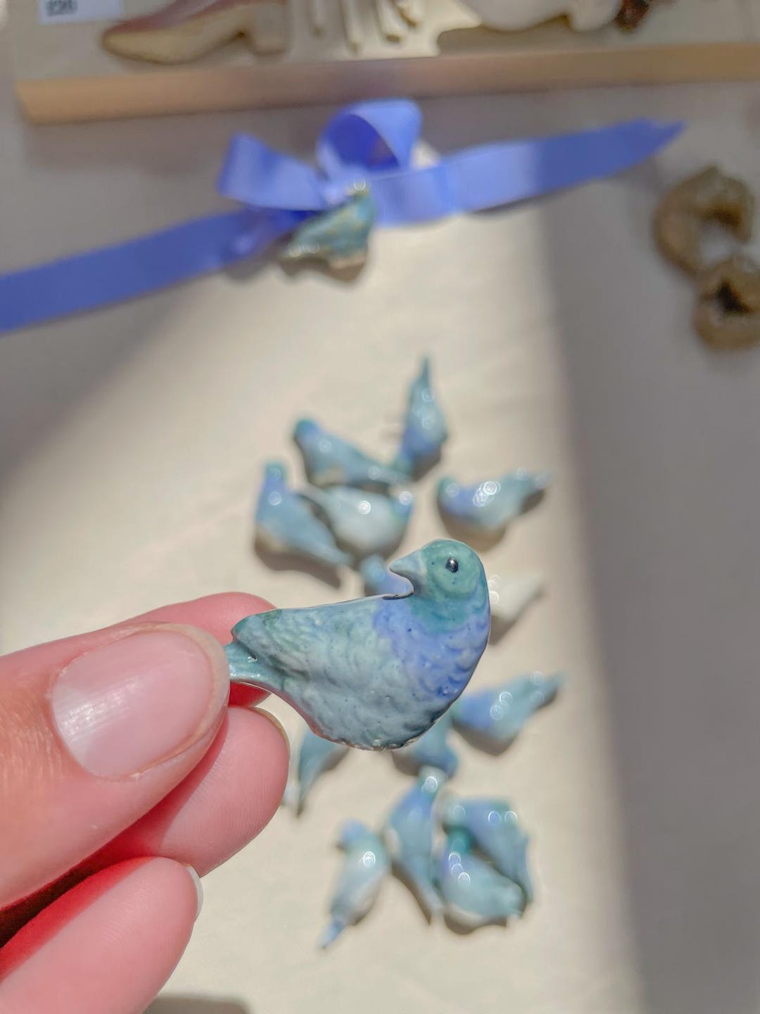 Handmade Ceramic Pigeon, Pigeon Ornament, Bird Trinket, Mini Charm ...