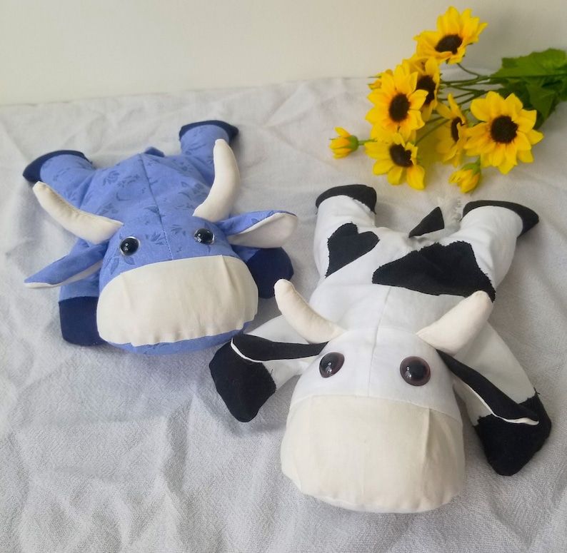 Beanbag Cow Sewing Pattern: Easy Stuffed Animal Tutorial (PDF Download ...