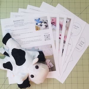 Beanbag Cow Sewing Pattern: Easy Stuffed Animal Tutorial (PDF Download ...