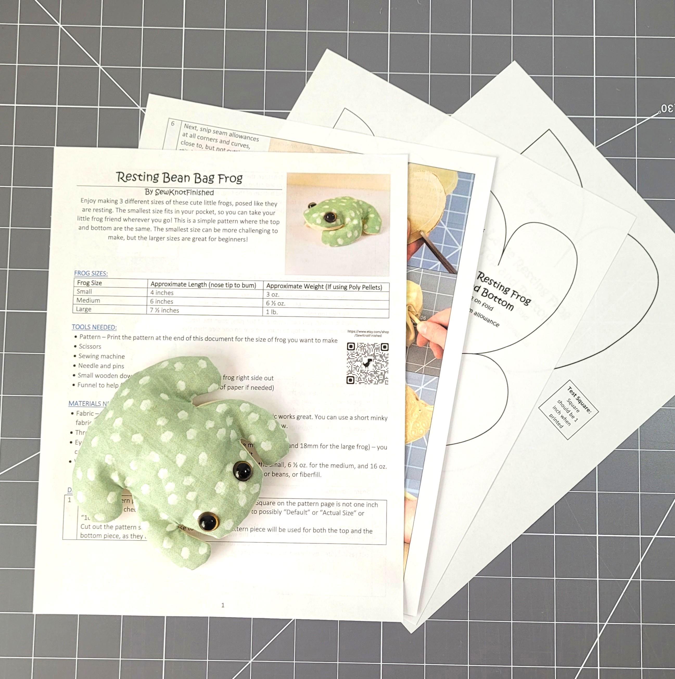 Frog Beanbag Sewing Pattern – 3 Sizes, Beginner Friendly (PDF Pattern ...
